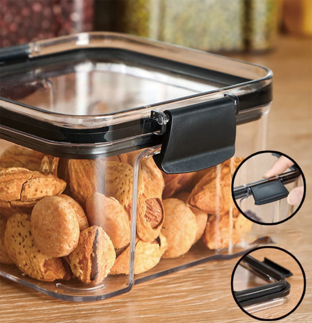AKOAK 1 Pack Airtight Food Storage Container - (460ml) Square Clear Storage Box - Spices, Sweets, Nuts, Coffee and Tea, Spillproof to Keep Food Fresh and Dry