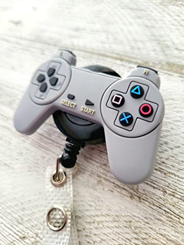 Video Game Nostalgia Controller Retractable ID Badge Reel - Alligator Clip
