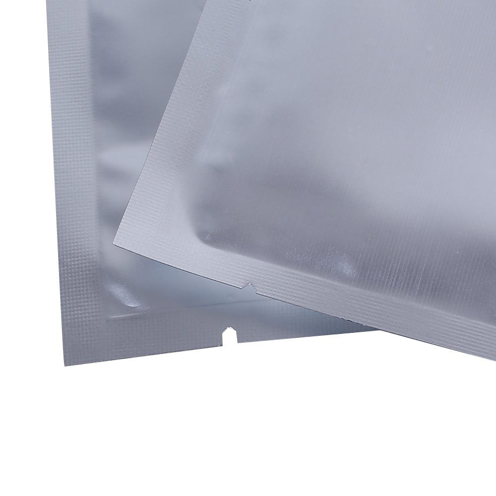 100 Premium Colored Mylar Foil Heat Sealable Bags w/Tear Notches 8x12cm (3.1x4.7") (Silver)