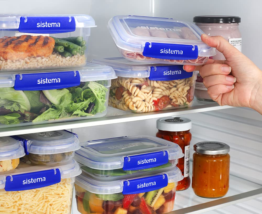 Sistema KLIP IT Plus Food Storage Containers | 1.15L | 3 Piece Airtight Containers Set | Leak-Proof Seal | Easy Locking Clips | BPA-Free