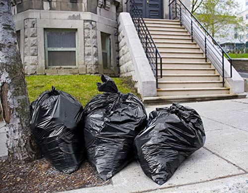55-60 Gallon Trash Bags, (Value Pack 100 Bags w/Ties) Large Black Trash Bags, Extra Large Trash Can Liners.