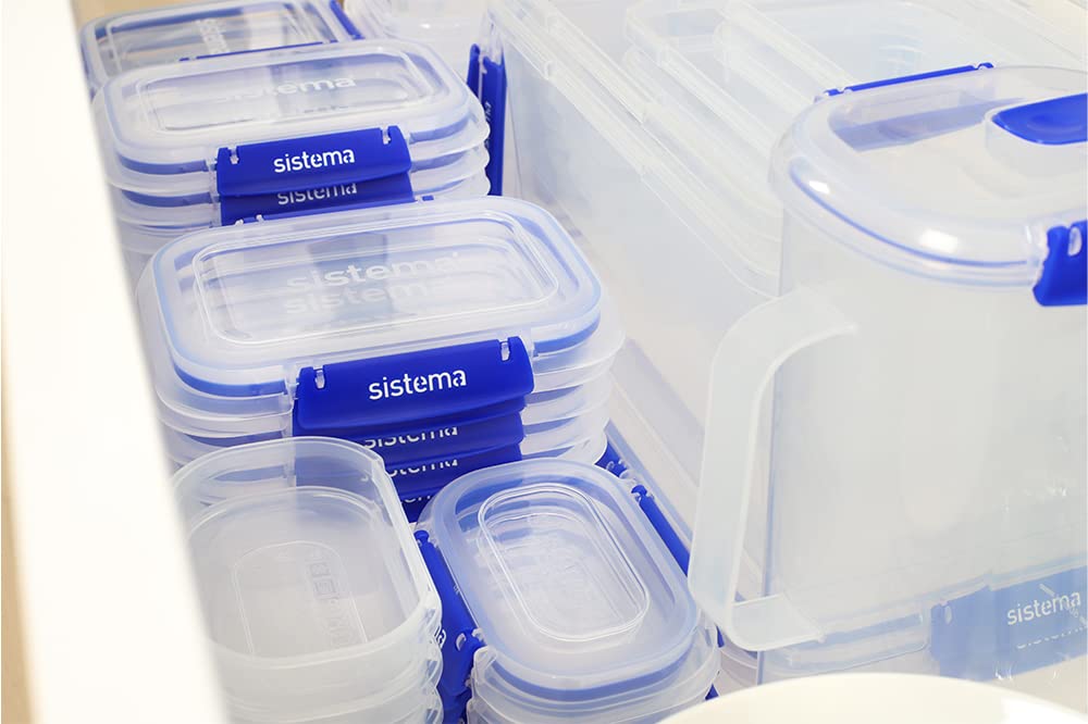 Sistema KLIP IT Plus Food Storage Containers | 1.15L | 3 Piece Airtight Containers Set | Leak-Proof Seal | Easy Locking Clips | BPA-Free