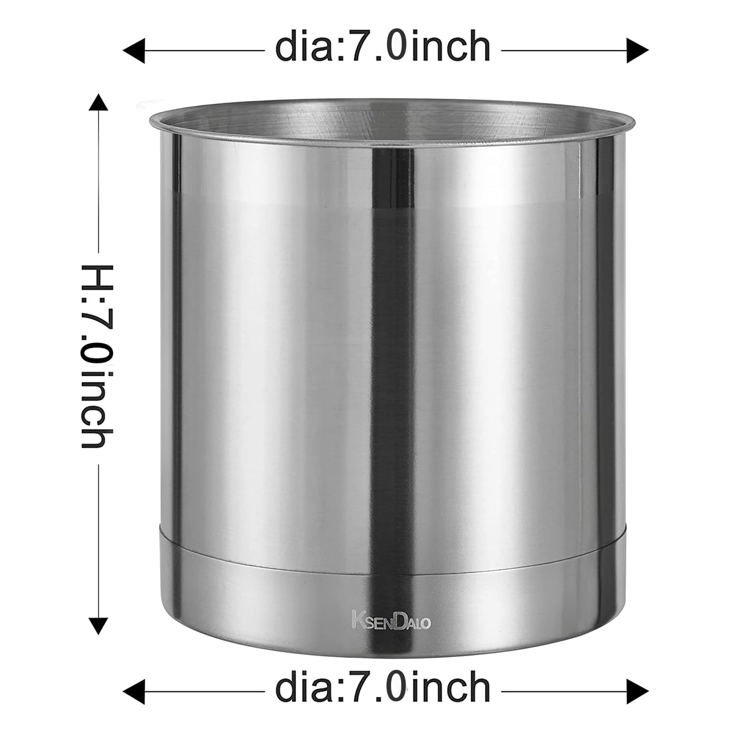 KSENDALO Jombo Steel Holder Utensil Crock 7inch Tall,Utility Sturdy Heavy Large Utensils Holder Stainless Silverware Holder for Kitchen Home and Office…