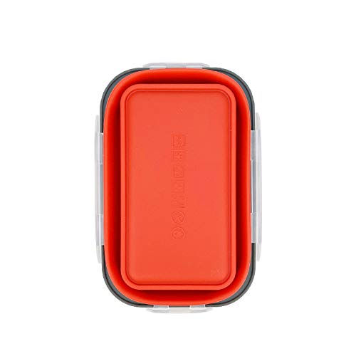 CARTINTS Set of 3 Collapsible Food Storage Containers with Lids, Collapsible Silicone Bowls, Silicone Lunch Containers, For Meal Prep, Camping, Travel, Microwave and Freezer Safe,500ml,Red