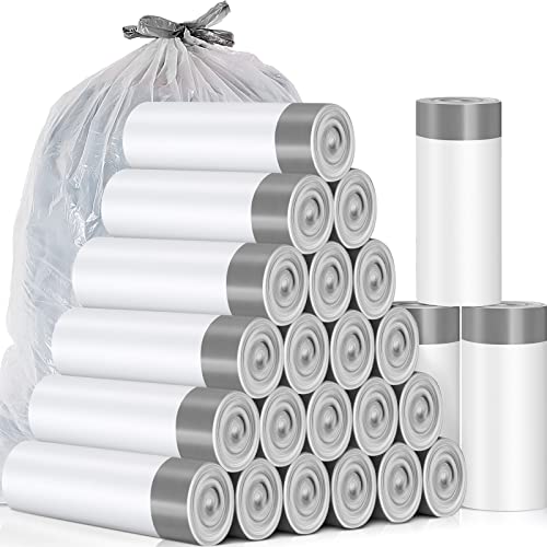 480 Count Small Trash Bags 4 Gallon Thicken Drawstring Trash Bags Plastic Garbage Bags Trash Can Liner 15 Liter for Bathroom Restroom Bedroom Office Toilet (Gray)