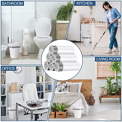 480 Count Small Trash Bags 4 Gallon Thicken Drawstring Trash Bags Plastic Garbage Bags Trash Can Liner 15 Liter for Bathroom Restroom Bedroom Office Toilet (Gray)