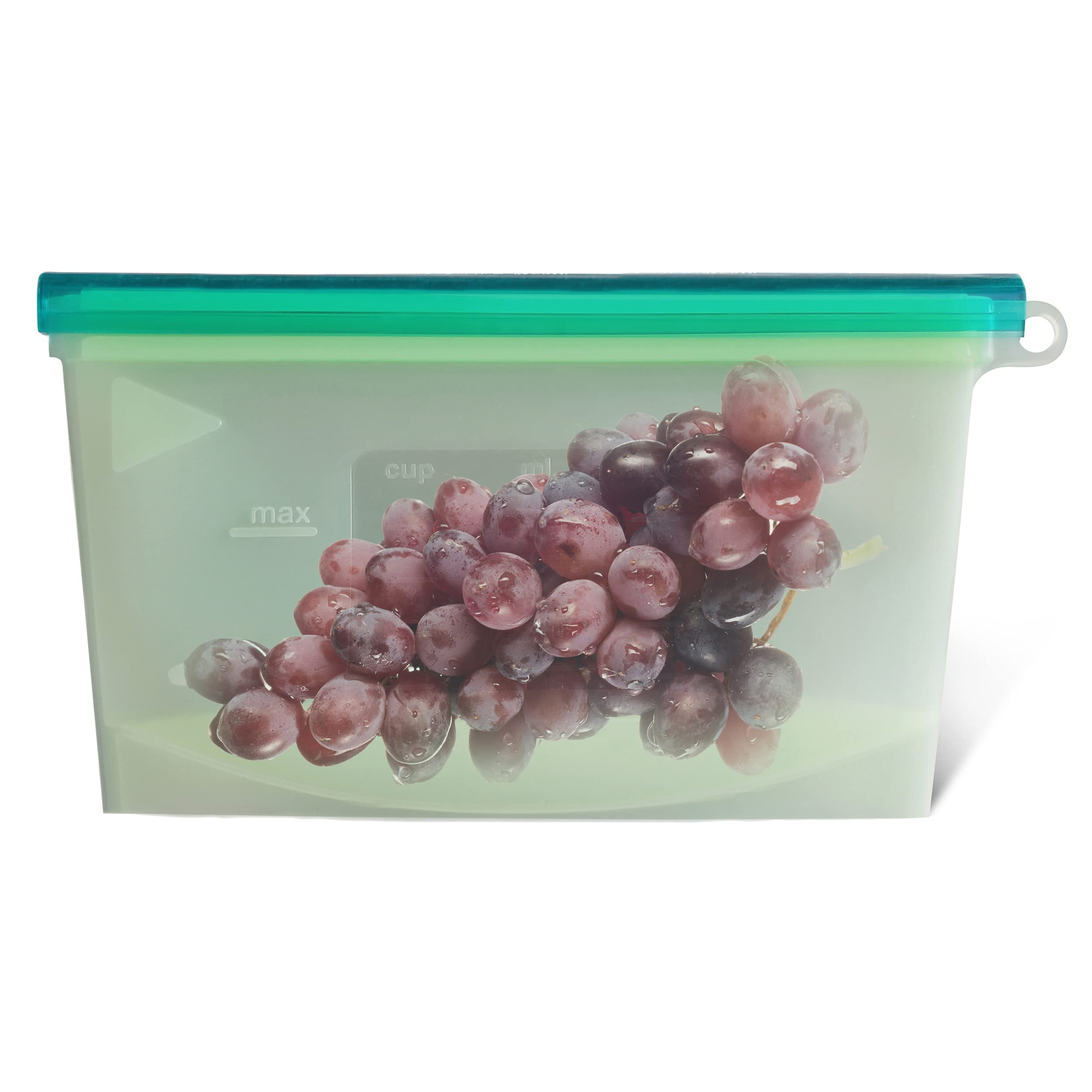 7Penn Silicone Food Storage Bag, 500mL - 1pk Washable 7.75 x 4in Green Reusable Food Bags for Sandwiches and Snacks