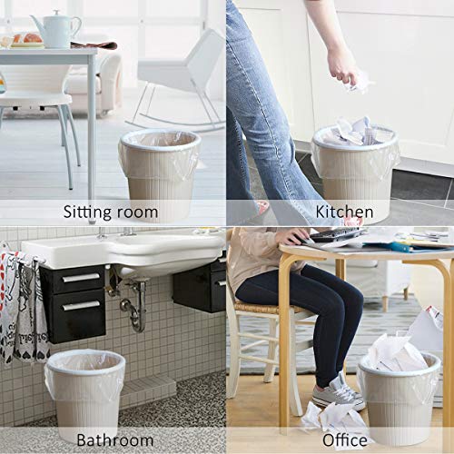 4 Gallon (80 Counts) Strong Trash Bags Garbage Bags, Bathroom Trash Can Bin Liners, Small Plastic Bags for Home Office Kitchen, fit 12-15 Liter, 3,3.5,4.5 Gal, Clear