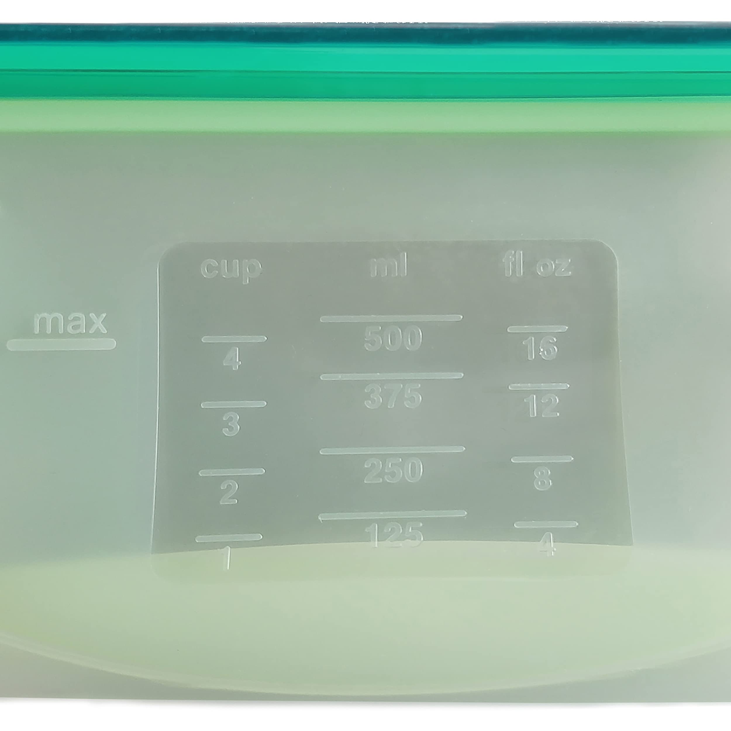 7Penn Silicone Food Storage Bag, 500mL - 1pk Washable 7.75 x 4in Green Reusable Food Bags for Sandwiches and Snacks