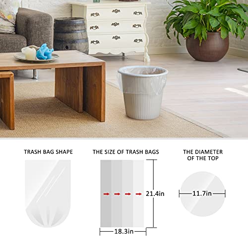 4 Gallon (80 Counts) Strong Trash Bags Garbage Bags, Bathroom Trash Can Bin Liners, Small Plastic Bags for Home Office Kitchen, fit 12-15 Liter, 3,3.5,4.5 Gal, Clear