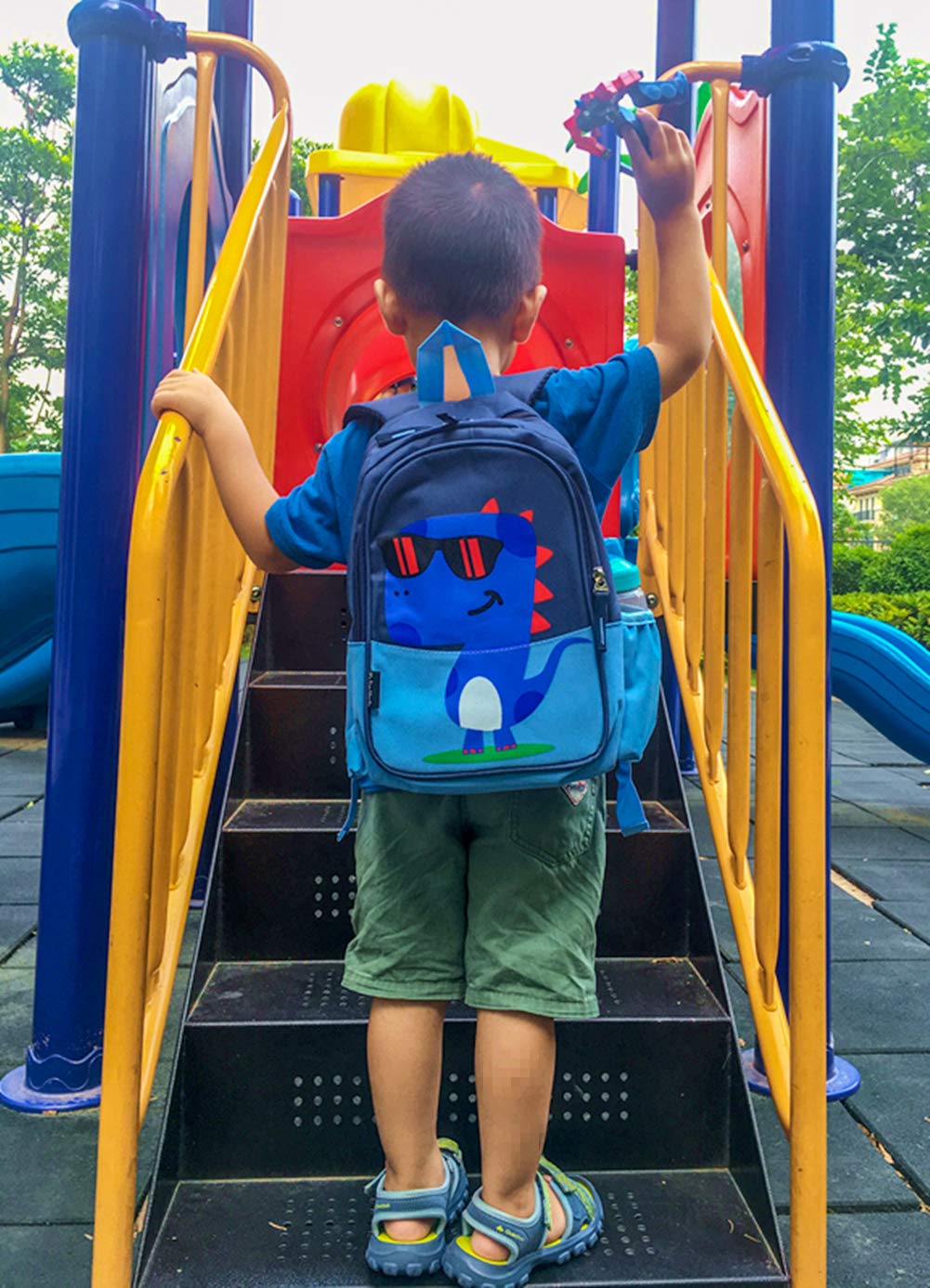 POWOFUN Kids Toddler Travel Backpack Cool Cute Cartoon Daypack (Dinosaur Blue Backpack)