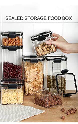 Airtight Food Storage Container, 6 Pc BPA Free With Lids Easy Lock For Kitchen Organization With Good package looking (Black)