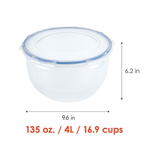 LocknLock Easy Essentials Food Storage lids/Airtight containers, BPA Free, Salad Bowl-16.9 Cup, Clear