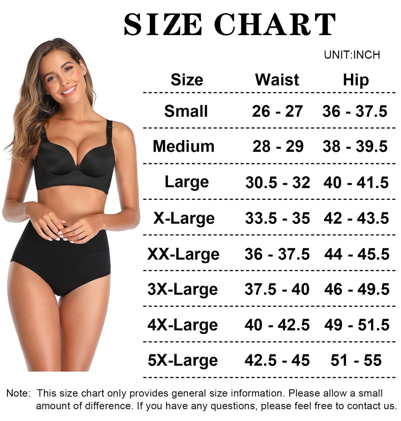 QOVOQ Women's High Waist Cotton Underwear Stretch Briefs Soft Comfy Ladies Panties MultiPack Black