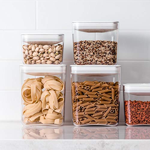 ClickClack Cube Storage Containers, Capacity: 1-1/2-qt, 3-qt and 4-1/2-qt, White, Set of 3