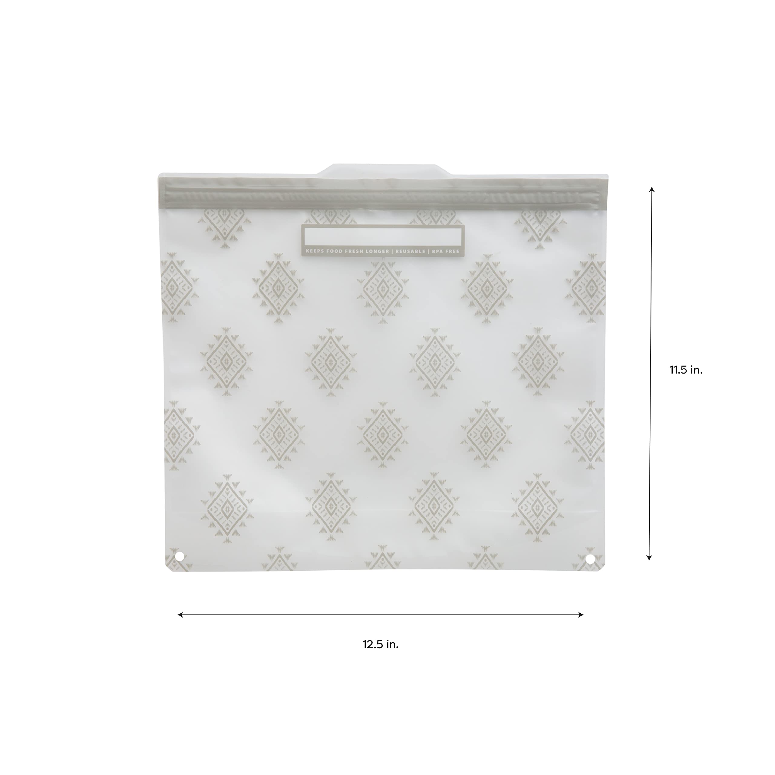 Kitchen Details 4 Pack Reusable Gallon Bags | Airtight Zipper Seal | Leak Proof | BPA Free | Food Safe Material | Food Storage | Freezer Safe | Grey