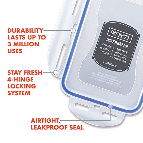 LocknLock Easy Essentials Food Storage lids/Airtight containers, BPA Free, Salad Bowl-16.9 Cup, Clear