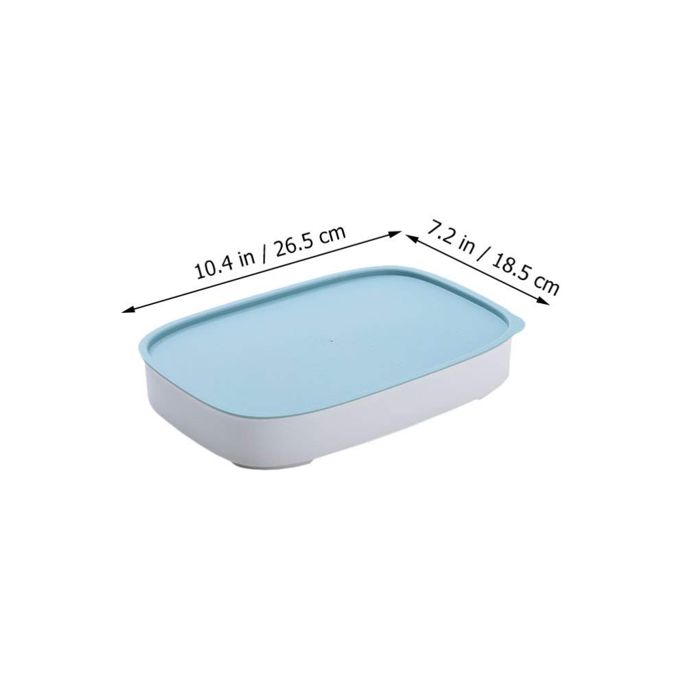 Hemoton 3Pcs Refrigerator Food Storage Container with Lid Shallow Stackable Bacon Keeper Fruit Vegetable Case Holder Airtight Dumpling Box for Egg Meat (Mixed Color)
