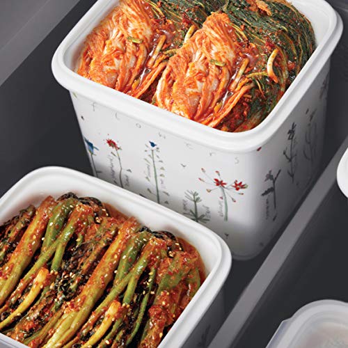 RACHEL BARKER Meadow Flower Porcelain Serve and Store Airtight Large Container (120OZ)