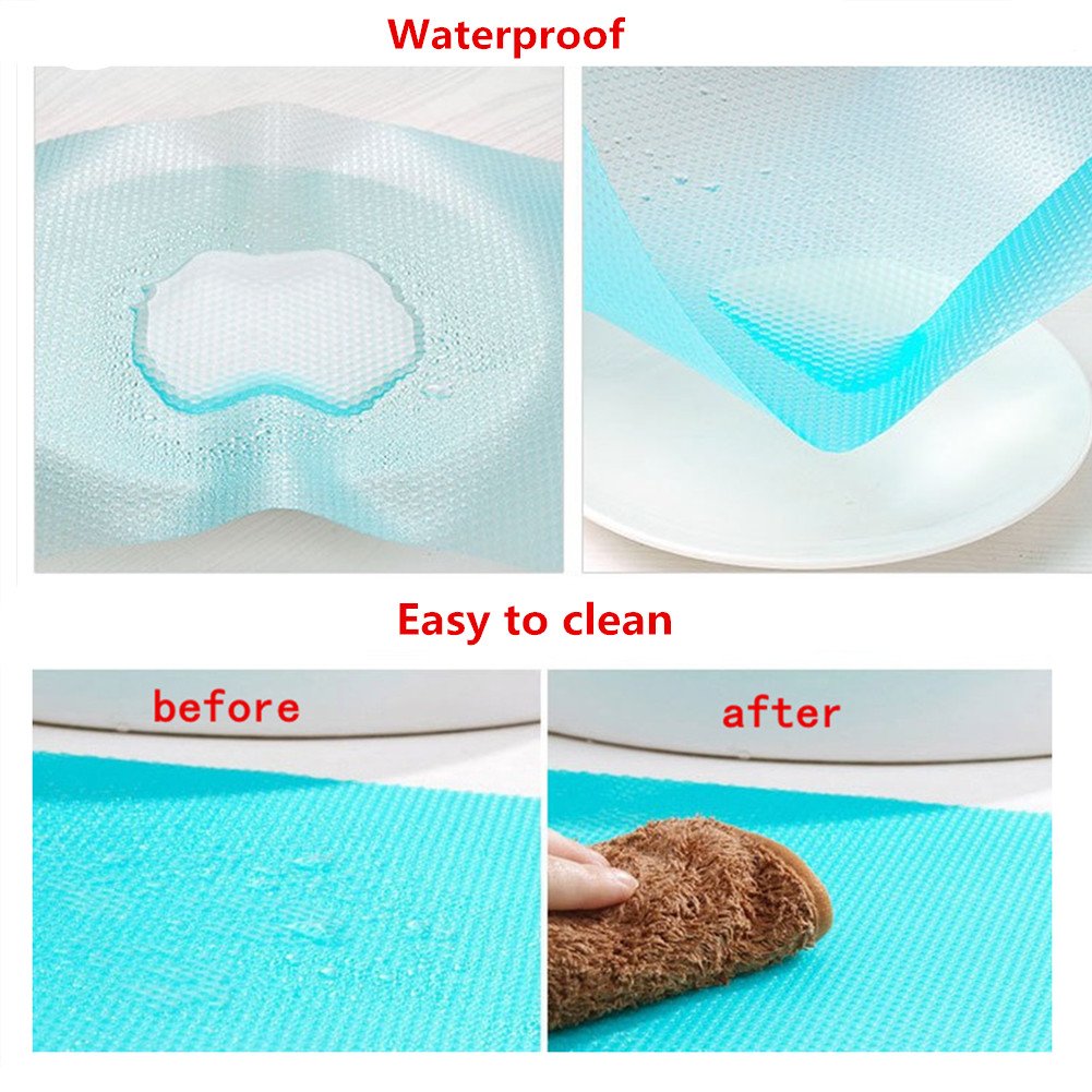 seaped 5 Pcs Refrigerator Mats,EVA Refrigerator Liners Washable Can Be Cut Refrigerator Pads Fridge Mats Drawer Table Placemats,Shelves Drawer Table Mats,Size 17.6"x11.3",Red/1 Green/2 Blue/2