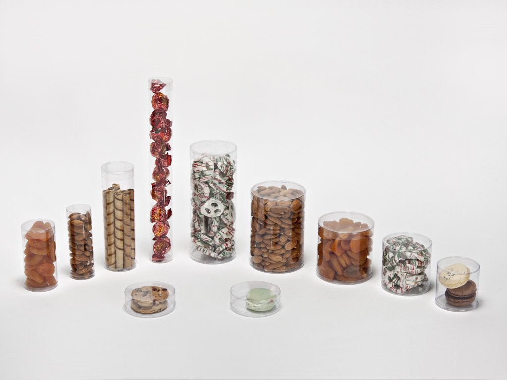ZT Packaging Round Acetate Cylinders 3.5 in x 3.5 in; 108Pcs Clear Plastic Containers Cylinder Packaging Tubes with Removable Lid for Party, Decoration