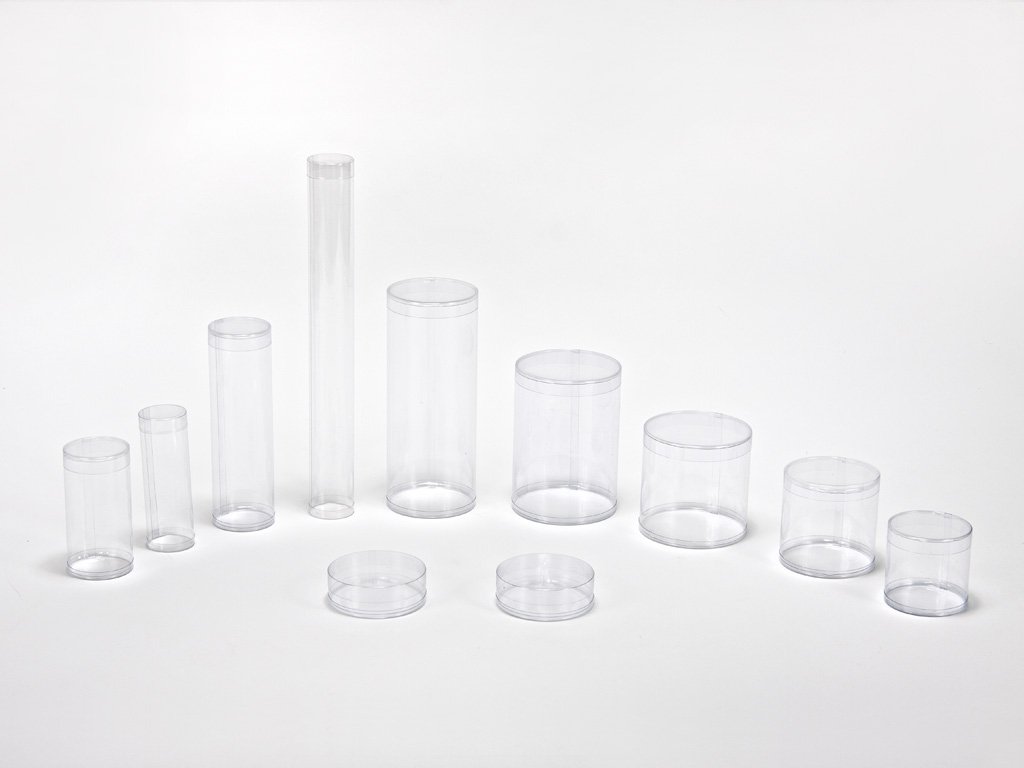 ZT Packaging Round Acetate Cylinders 3.5 in x 3.5 in; 108Pcs Clear Plastic Containers Cylinder Packaging Tubes with Removable Lid for Party, Decoration