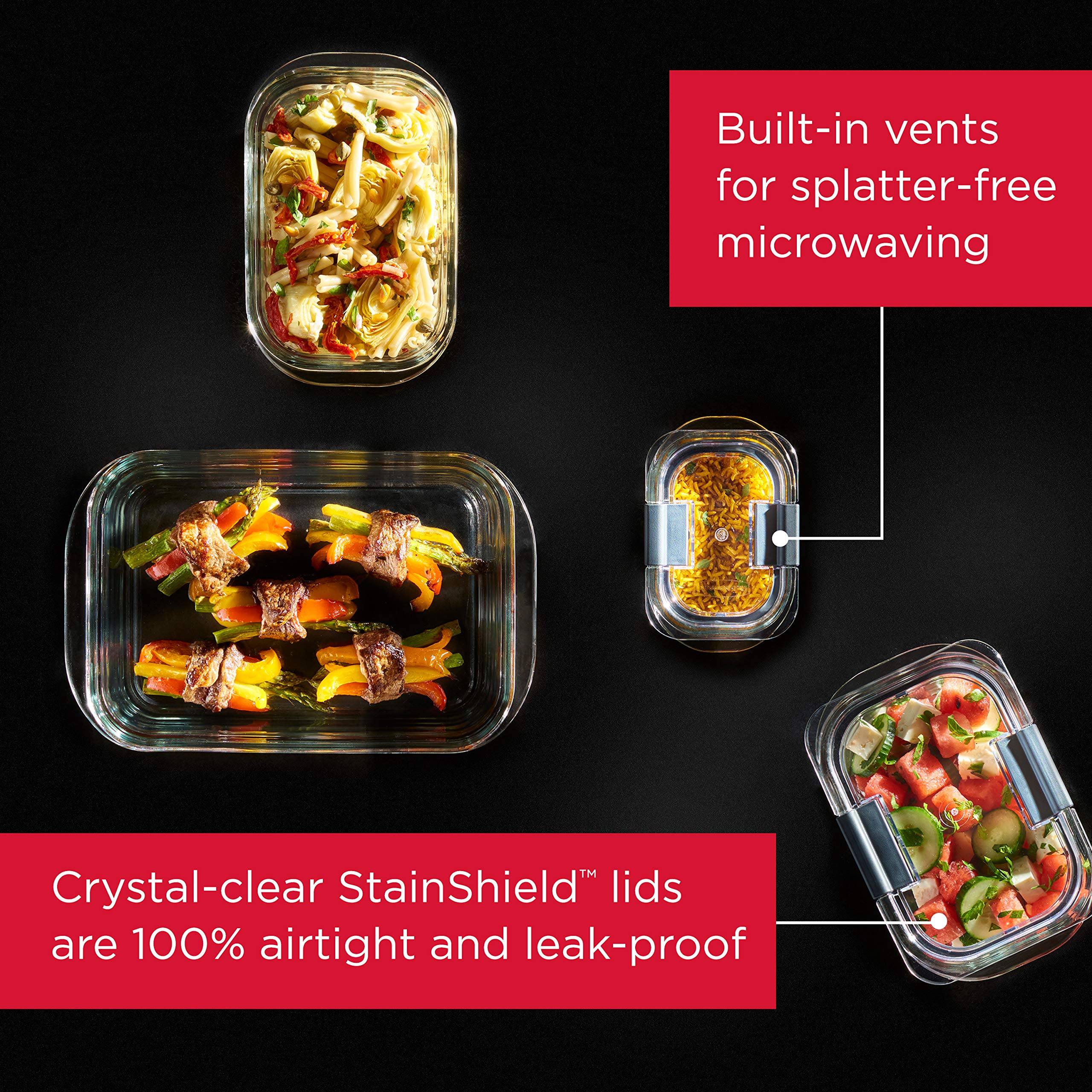 Rubbermaid Brilliance Glass and Plastic Food Storage Containers (30 Pieces)