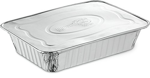 [20 Pack - 2 1/4 lb. Combo] Propack Disposable Aluminum Foil Meal Prep Cookware Oblong Pans With Foil Lids, Oven, Toaster, Grill, Cooking, Roasting, Broiling, Baking, Event, Take Out, Restaurant