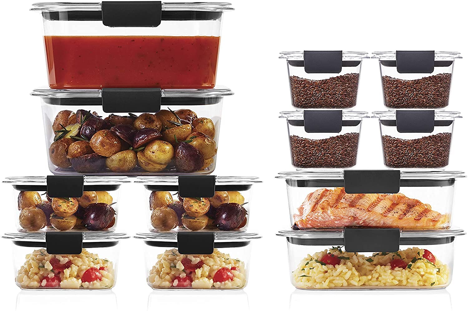 Rubbermaid Brilliance Glass and Plastic Food Storage Containers (30 Pieces)
