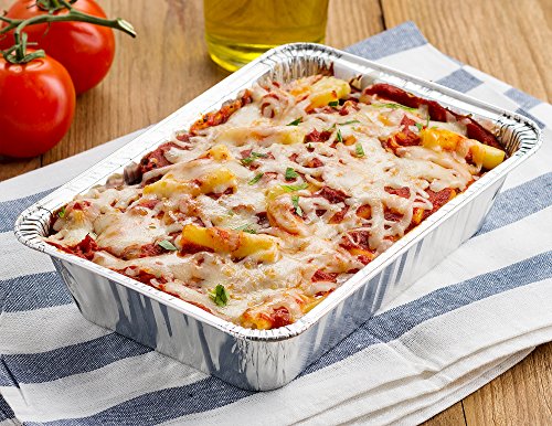 [20 Pack - 2 1/4 lb. Combo] Propack Disposable Aluminum Foil Meal Prep Cookware Oblong Pans With Foil Lids, Oven, Toaster, Grill, Cooking, Roasting, Broiling, Baking, Event, Take Out, Restaurant