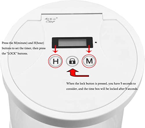 JRing Time Locking Box Timed Lock Storage Container Pantry Self-control 6" Timer Locker for Phone Snacks Food Medicines Credit Card Alcohol Gaming Machine or Other Addictive(White)