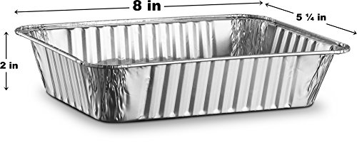 [20 Pack - 2 1/4 lb. Combo] Propack Disposable Aluminum Foil Meal Prep Cookware Oblong Pans With Foil Lids, Oven, Toaster, Grill, Cooking, Roasting, Broiling, Baking, Event, Take Out, Restaurant