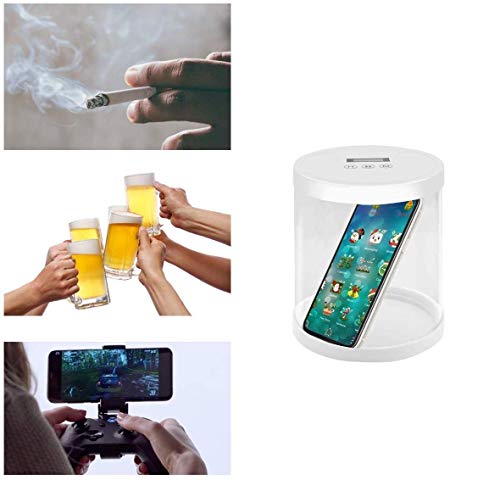JRing Time Locking Box Timed Lock Storage Container Pantry Self-control 6" Timer Locker for Phone Snacks Food Medicines Credit Card Alcohol Gaming Machine or Other Addictive(White)