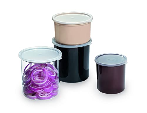 G.E.T. CR-0270-BK-EC Round Food Storage Crock w/ Lid, 2.7 Quart, Black (Set of 4)