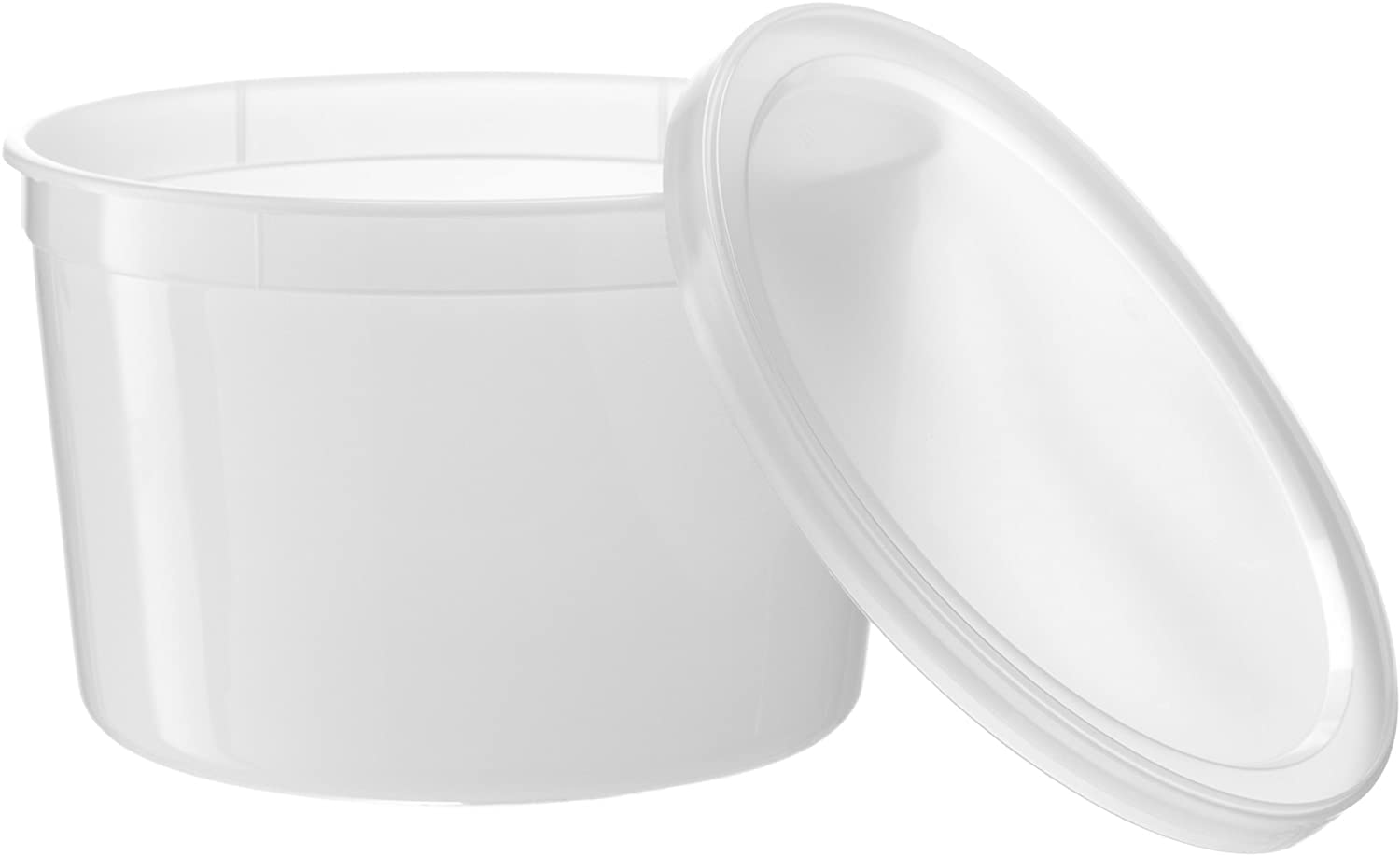 Nicole Fantini Deli Containers with Lids 64oz. Leakproof 40 Sets BPA-Free Plastic Food Storage Cups Clear Airtight BS1758 64 oz Deli Container