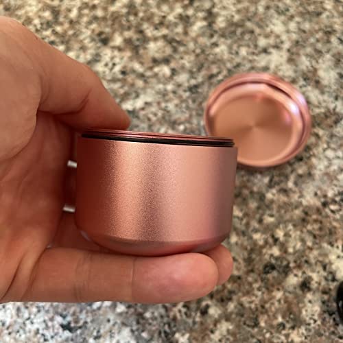 Brando Moon Rose Gold Pocket Storage Case Container Smell Proof and Air Tight - Easy to Carry and Best Way to Preserve Coffee - 2.1 x 1.8”