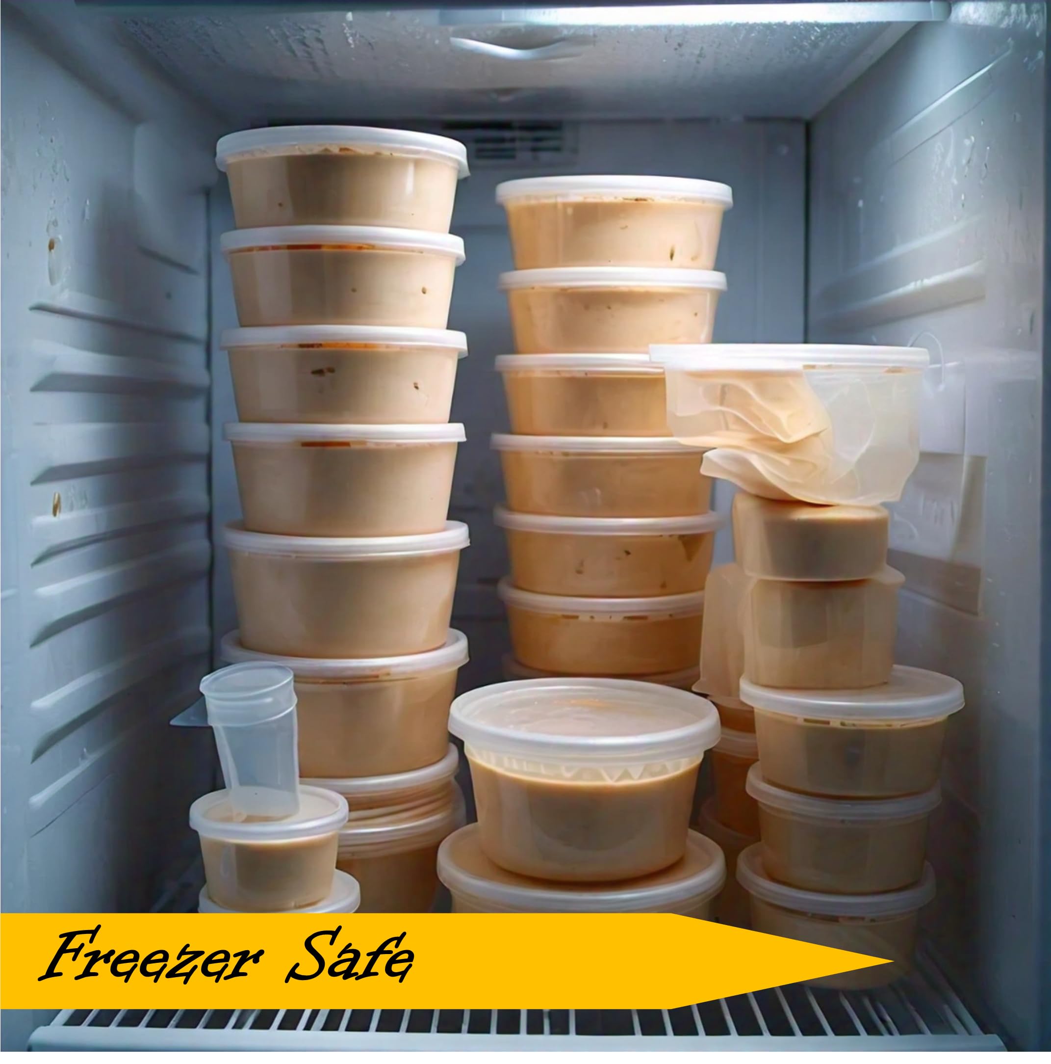 Mr Miracle Deli Containers with Lids - 12 Pack of 32 oz Clear Airtight Reusable Plastic Food and Multi-Purpose Containers - Microwave, Freezer, and Dishwasher Safe