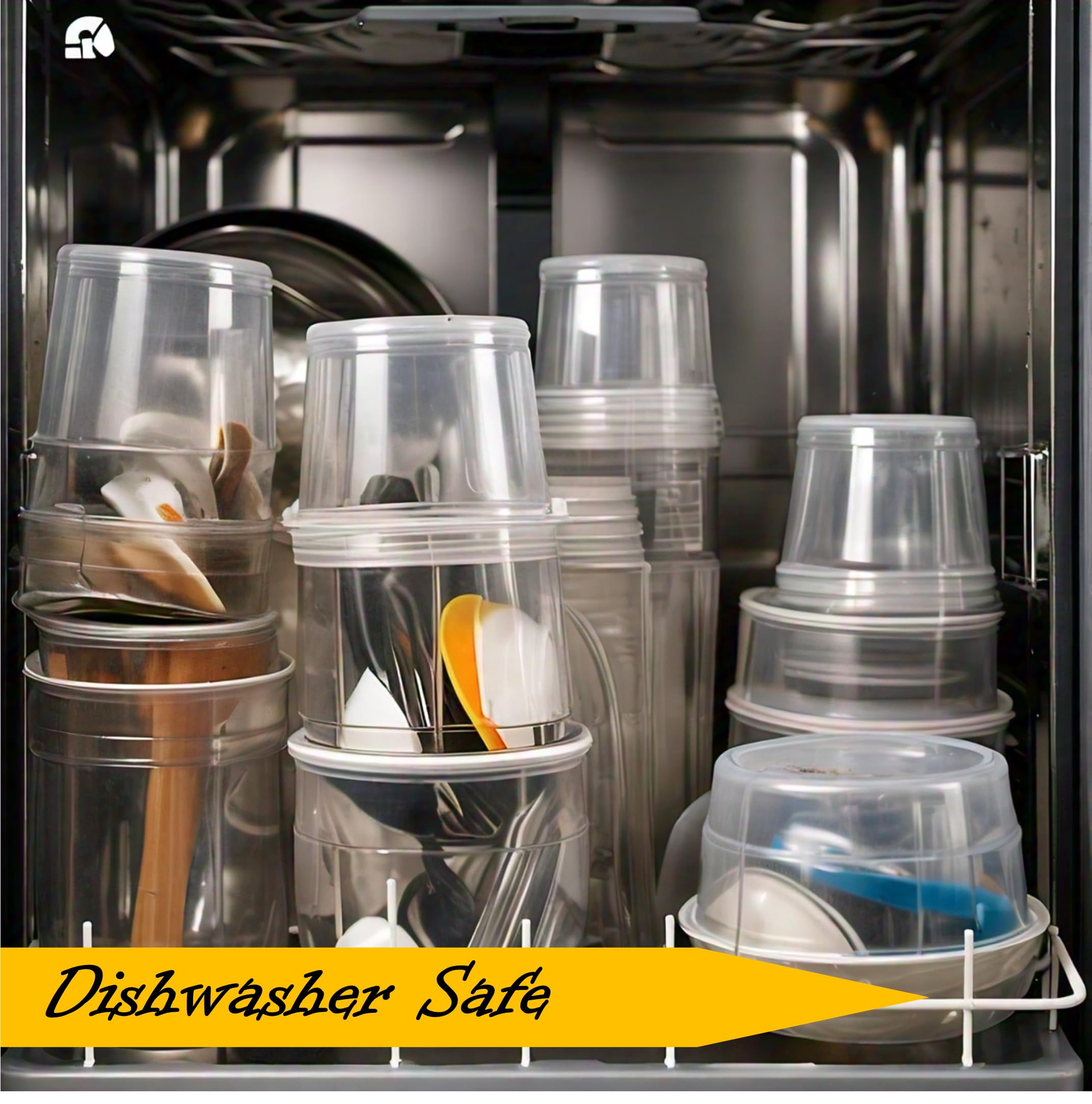 Mr Miracle Deli Containers with Lids - 12 Pack of 32 oz Clear Airtight Reusable Plastic Food and Multi-Purpose Containers - Microwave, Freezer, and Dishwasher Safe