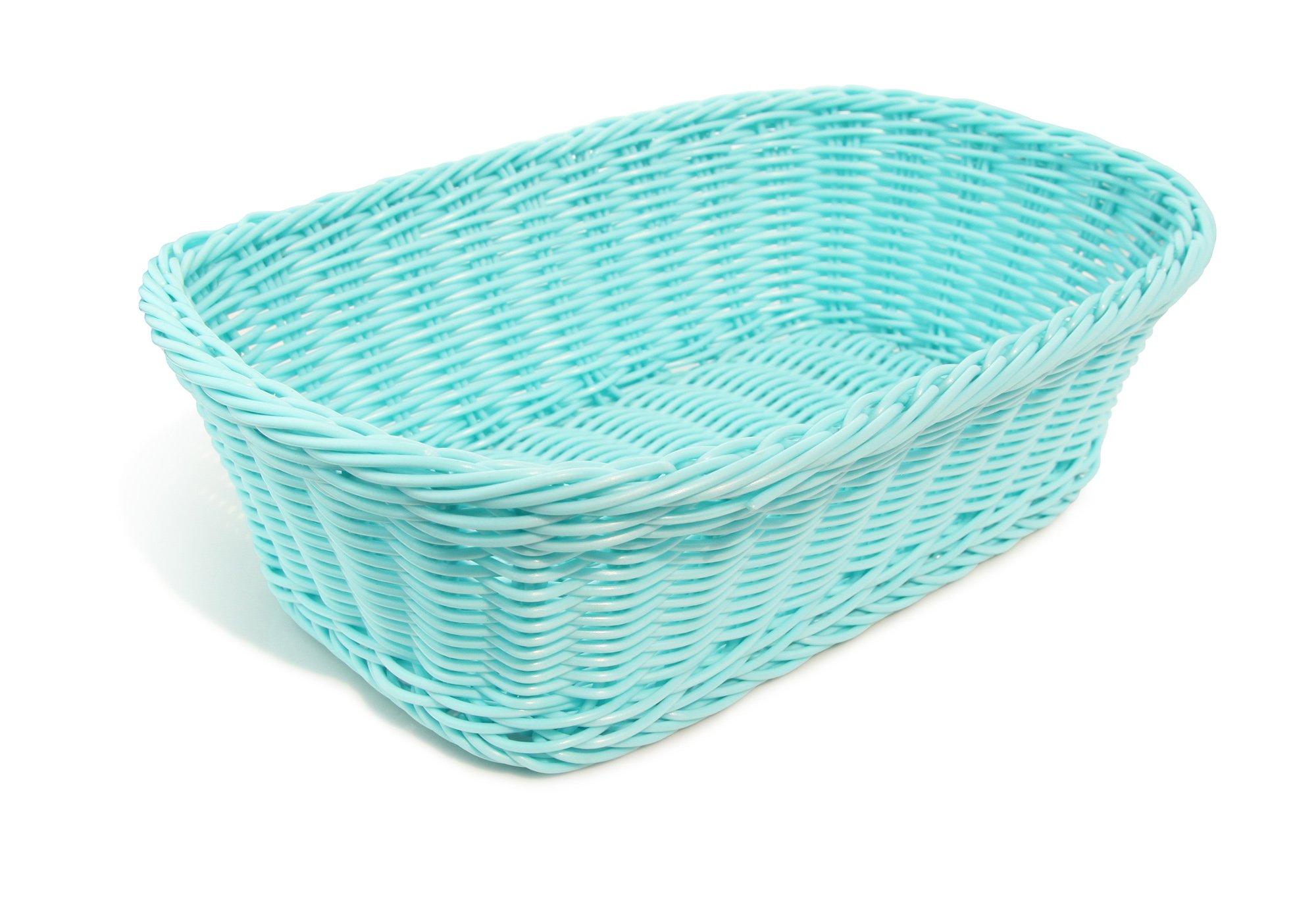 Colorbasket Hand Woven Waterproof Rectangular Basket, Sky Blue