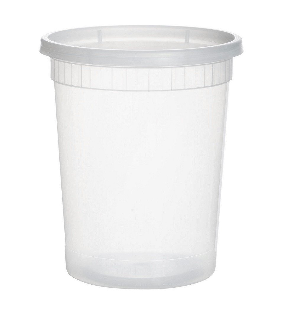 Mr Miracle Deli Containers with Lids - 12 Pack of 32 oz Clear Airtight Reusable Plastic Food and Multi-Purpose Containers - Microwave, Freezer, and Dishwasher Safe