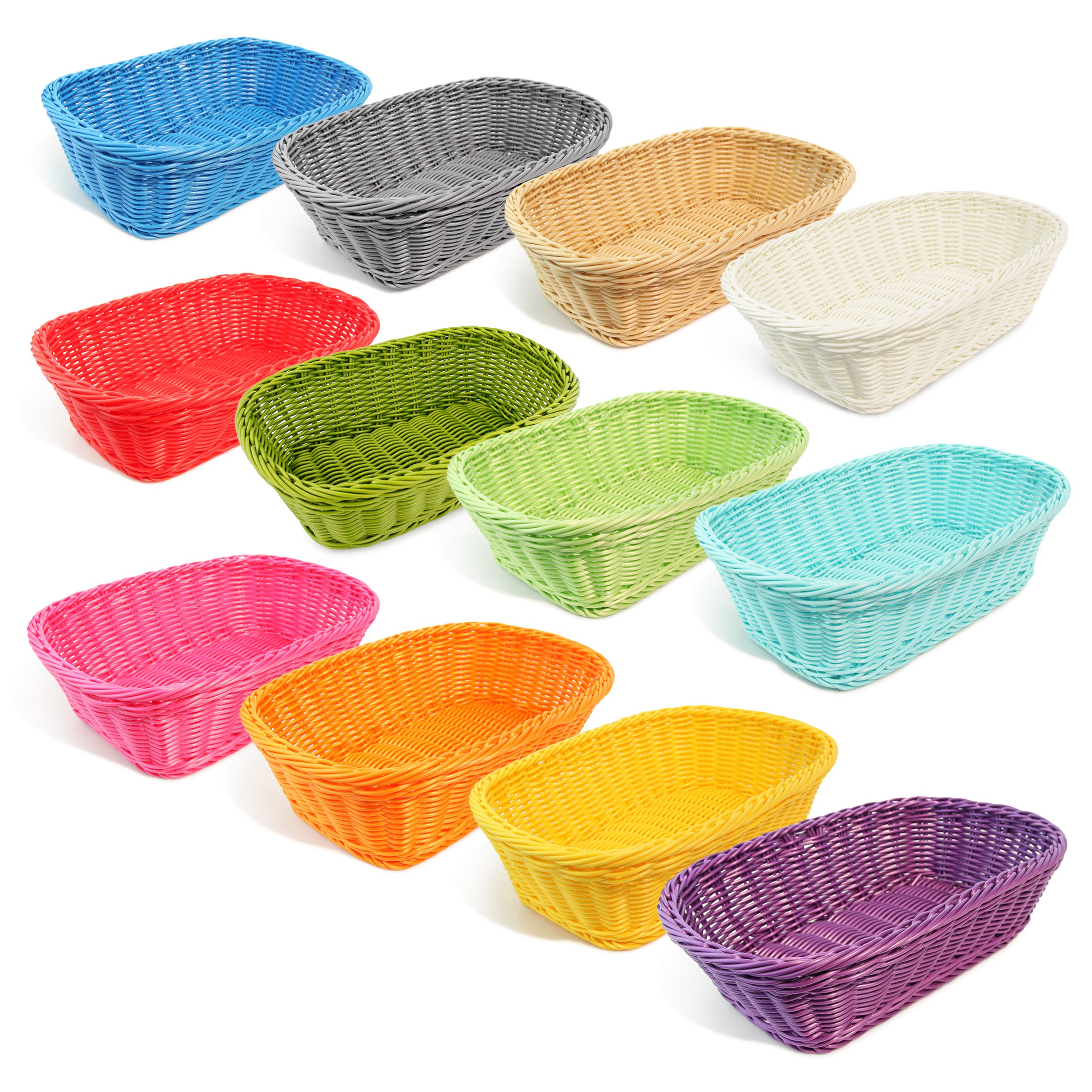 Colorbasket Hand Woven Waterproof Rectangular Basket, Sky Blue