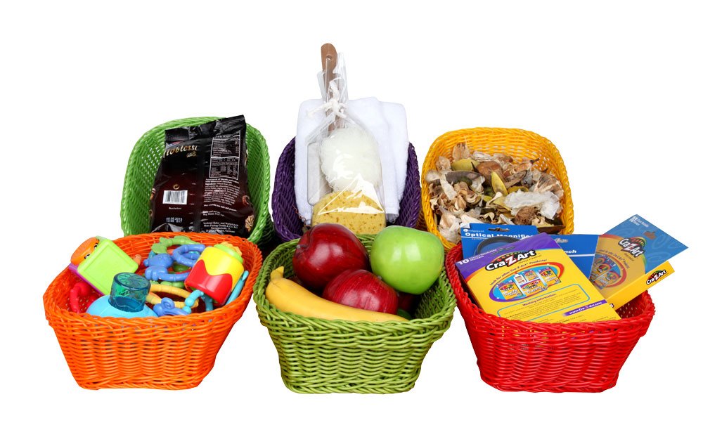 Colorbasket Hand Woven Waterproof Rectangular Basket, Sky Blue