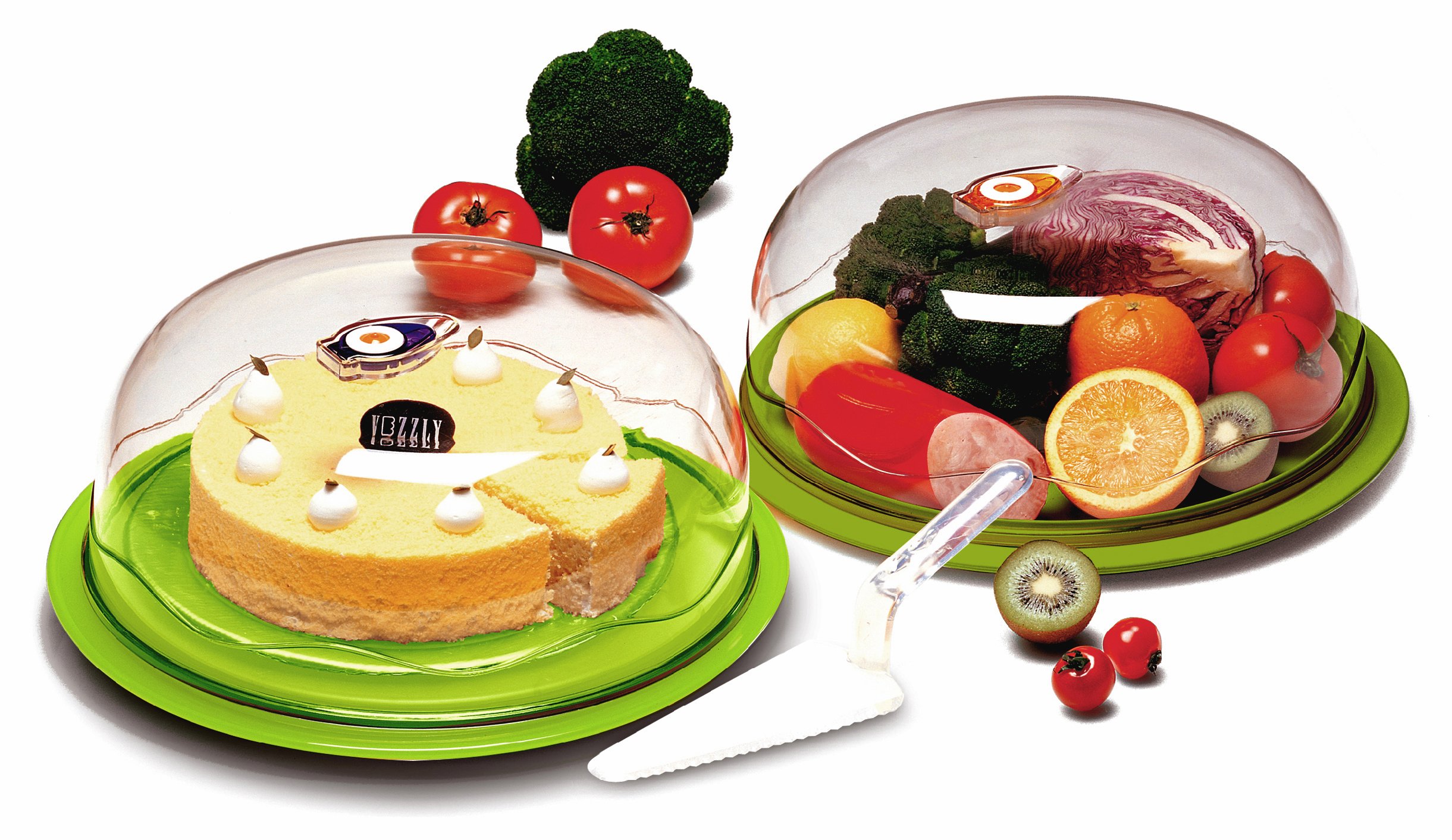 Ozeri INSTAVAC Ready-Serve Domed Food Storage Container, BPA-Free 4-Piece Nesting Set with Vacuum Seal