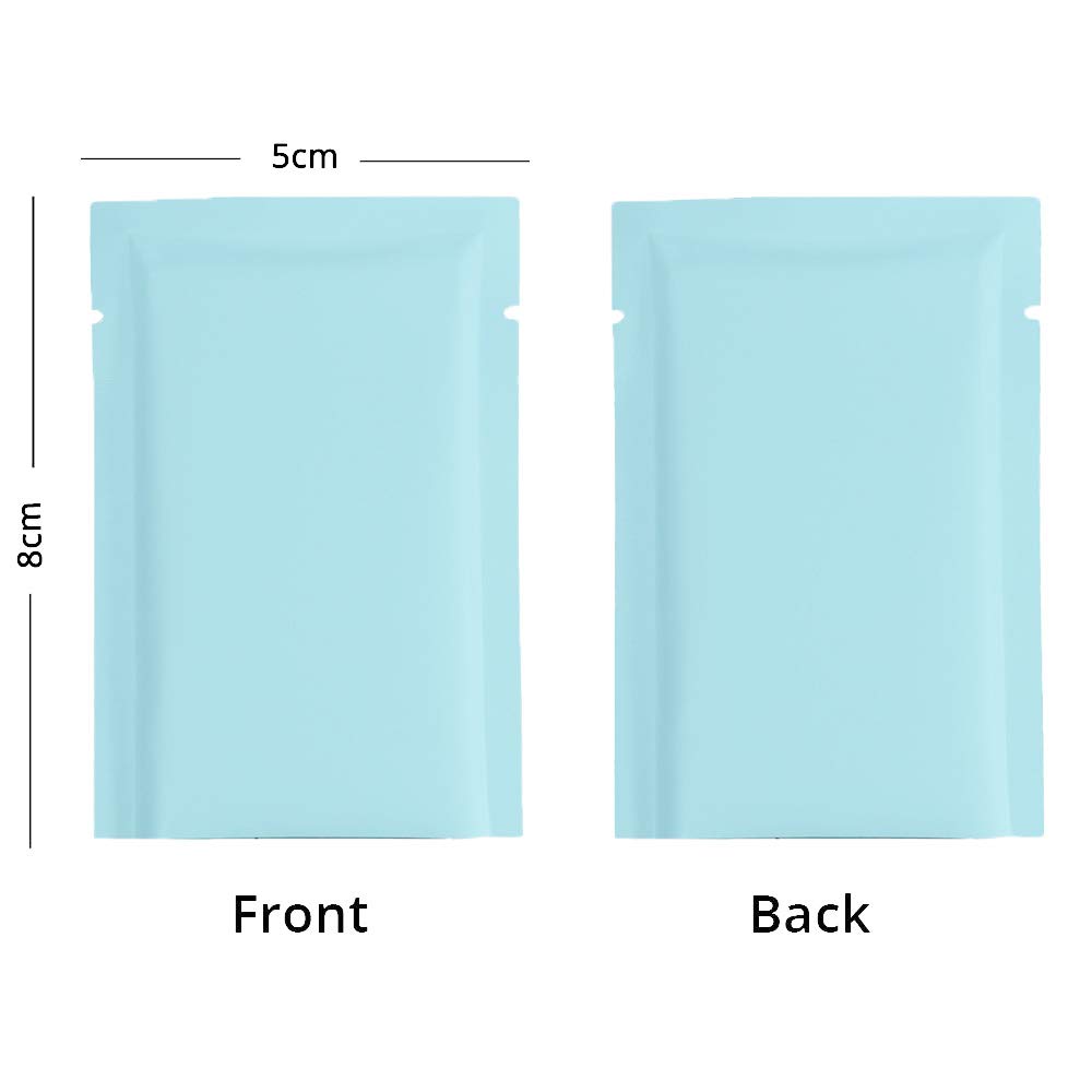 QQ Studio Matte Blue SlickSeal™ Open Top Pouches for Beauty Samples and Products (200, 5x8cm (2x3"))