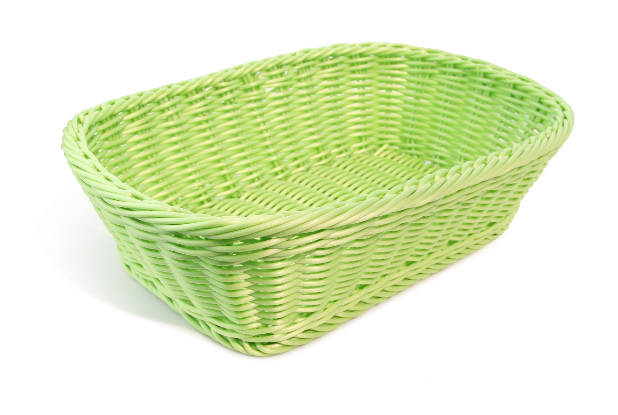 Colorbasket 31404-202 Waterproof Rectangular Utility Basket, Dishwasher Safe, Shelf Storage, Hand Woven, Set of 3, Lime Green