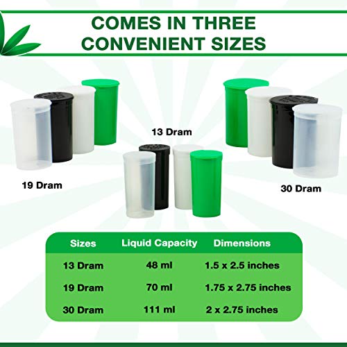 Emerald Mountain Supplier Pop Top Dram Containers | Durable Airtight Multipurpose Storage | Herb and Pill Organizer - 13 Dram (White, 320 Count (Pack of 1))