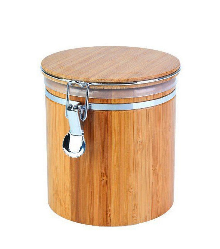 JapanBargain 4093, Airtight Bamboo Canister Kitchen Organizer Food Storage Container with Lid for Coffee Tea Sugar Candy Cereal 5.3X5.9 inch, Medium