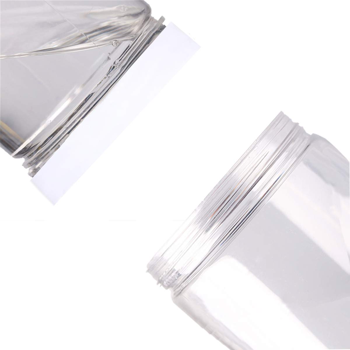 HoleviFO 14oz (420 ml 12 Pack) Empty Clear Wide Mouth Plastic Jars with Lids and Labels -PET Containers Great for Cream,Cosmetics,Slime Storage Jars - BPA Free (White Lids)