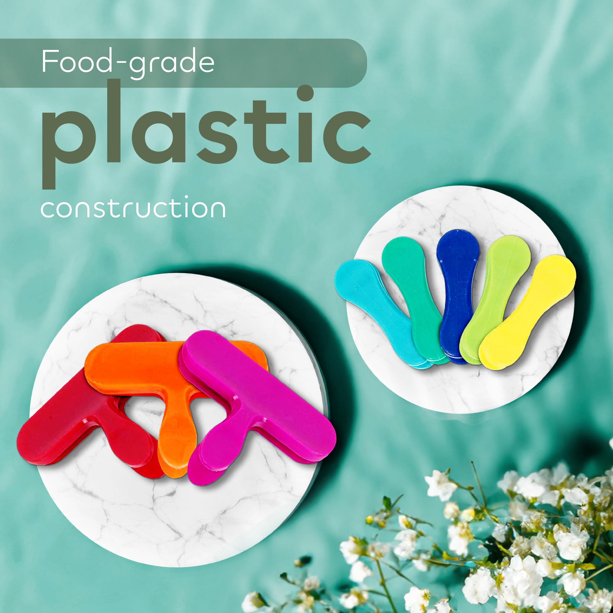 Luciano Housewares Rainbow Bag Clips Set, Colorful Food Storage Plastic Clips for Chips and Other Food Bags, Multicolor, Set of 8