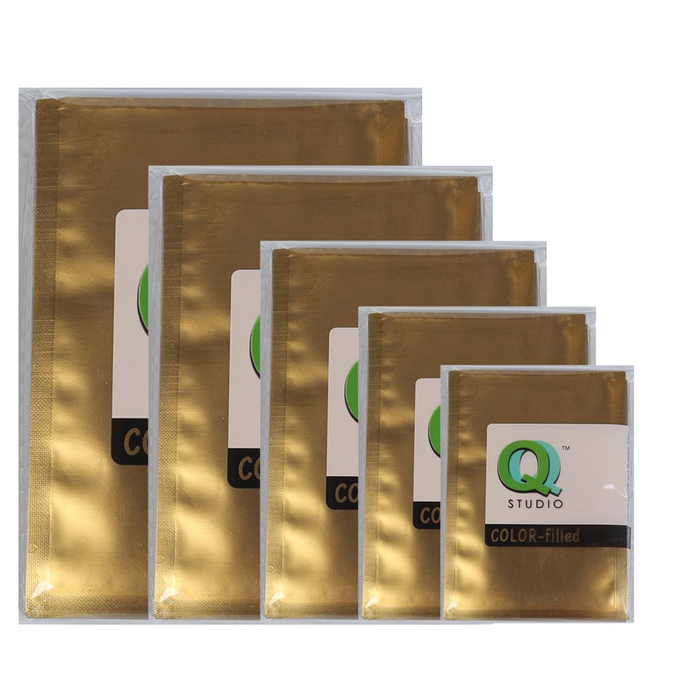 100x Premium Gold Mylar Foil Open Top Food Snack Storage Bags (10cm x 15cm)
